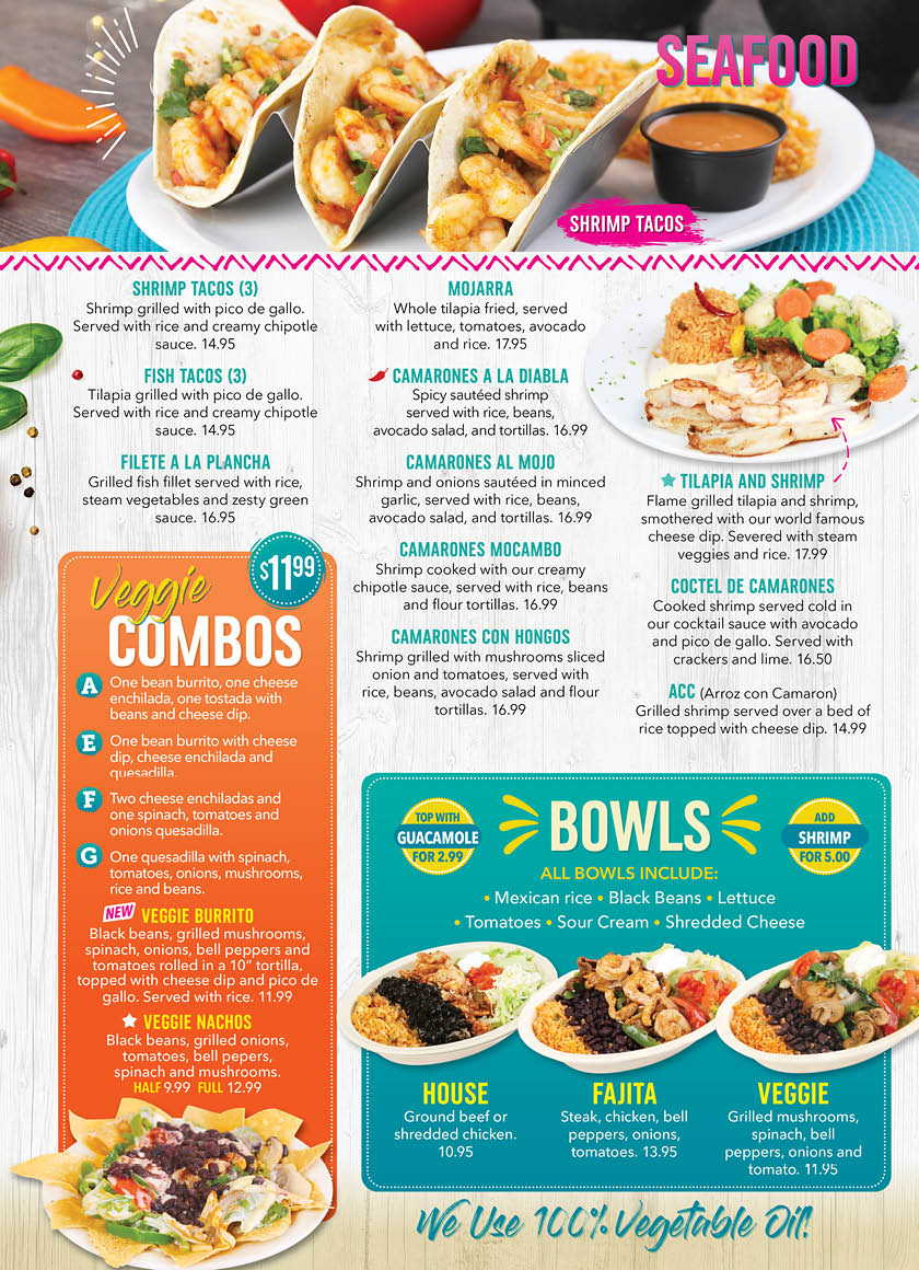 Menu – Monterrey Mexican Grill & Bar – Douglasville